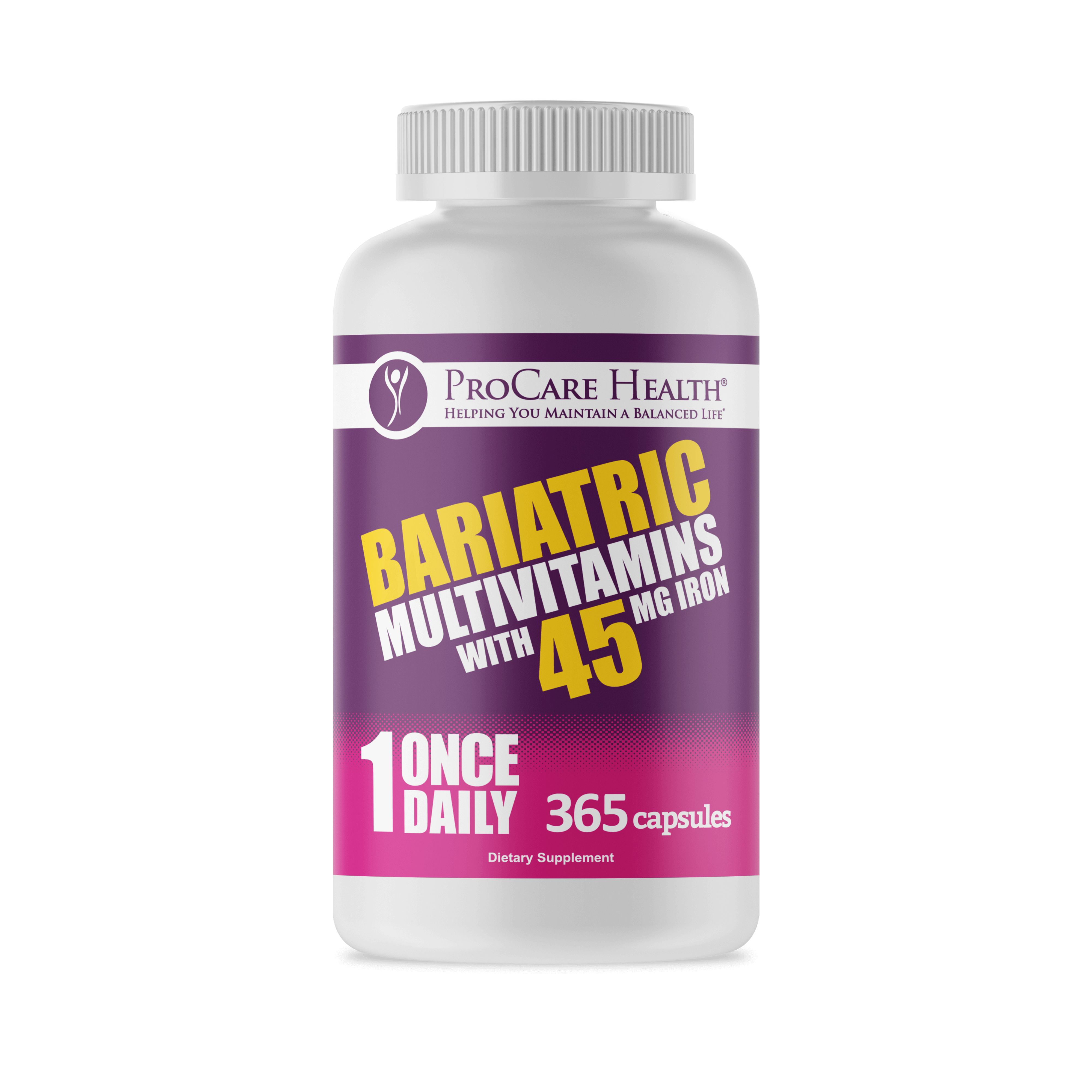 Multivitamin 45mg Iron Capsule 365 Count One Year Supply