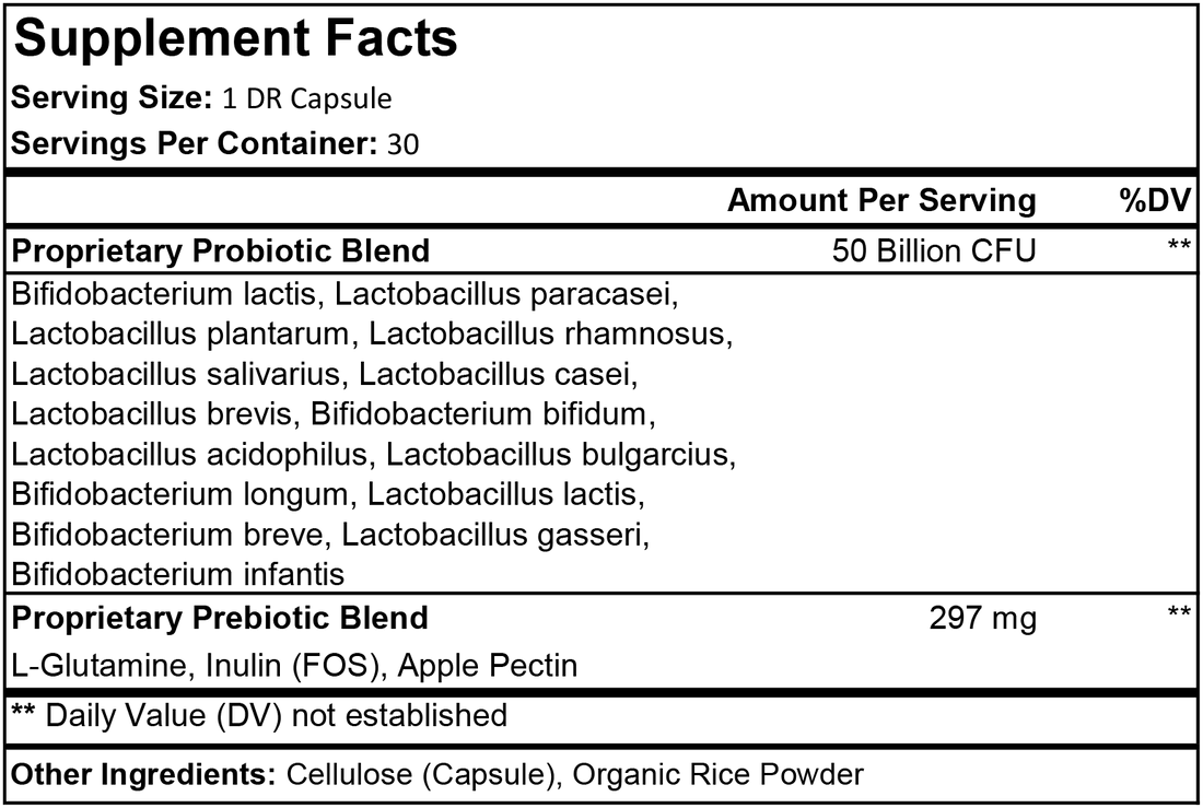 50 Billion CFU Probiotic Capsules - 30 Count